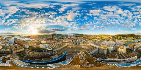 360° view of aerial 360 equirectangular spherical panorama oslo norway railroad tracks alamy