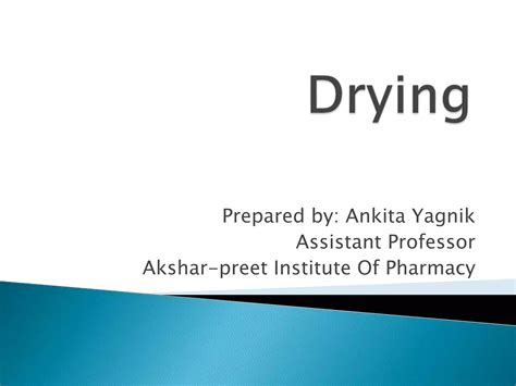 Drying Ppt Pdf