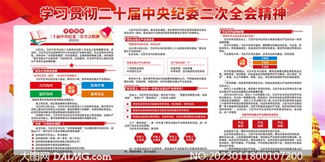 学习贯彻二十届中央纪委二次全会精神橱窗展板大图网图片素材