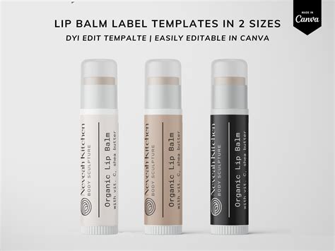 Lip Balm Label Template Canva Dyi Lip Balm Sticker Editable Product