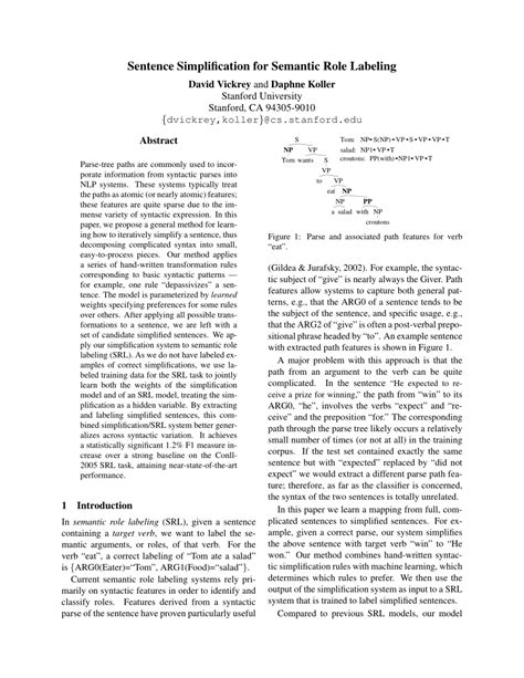 pdf sentence simplification for semantic role labeling