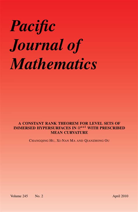 Pdf A Constant Rank Theorem For Level Sets Of Immersed Hypersurfaces