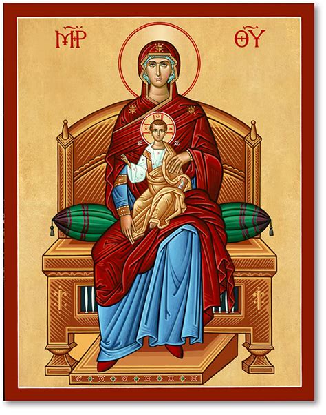 Blessed Virgin Mary Icons Virgin Enthroned Icon Monastery Icons