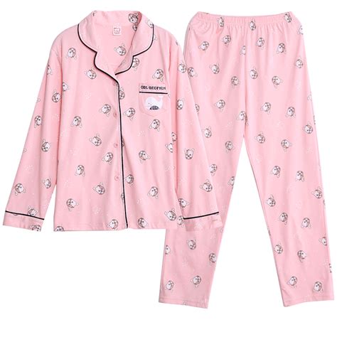 春秋季大码女士睡衣100 纯棉长袖长裤全棉质女款家居服胖mm200斤 虎窝淘