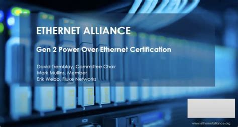 Poweroverethernet Webinar Poe Cabling Ethernet Voiceofethernet Ethernet Alliance