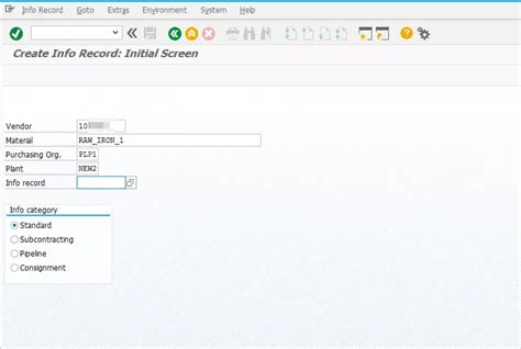 purchase info record in sap mm s4hana