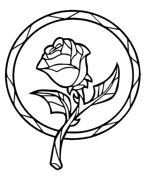 Beauty And The Beast Rose Outline