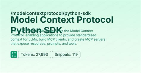 Model Context Protocol Python Sdk Modelcontextprotocolpython Sdk Context7