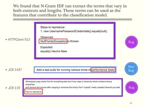 bug or not bug report classification using n gram idf ppt