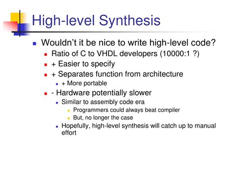 Ppt High Level Synthesis Creating Custom Circuits From High Level Code Powerpoint