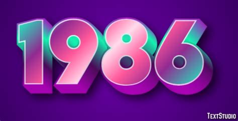 1986 Text Effect And Logo Design Number