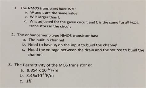 Solved 5 The Transconductance Parameter Kn Is A Kn Kn