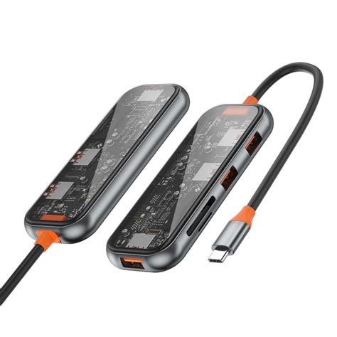 Wiwu CB005 Transparent 5 In 1 Cyber USB C Hub WiWU Sri Lanka