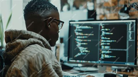 Premium Photo A Programmer Coding On A Computer With Lines Of Code