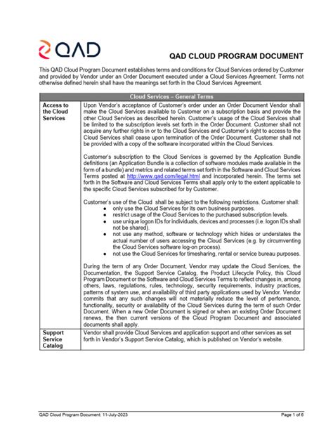 Qad Cloud Program Pdf Cloud Computing Information Security