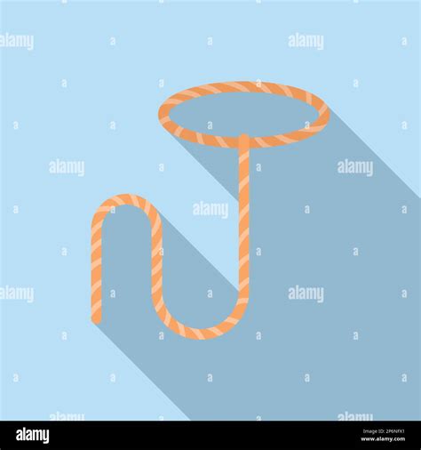 Loop Lasso Icon Flat Vector Circle Knot Rodeo Cord Stock Vector Image