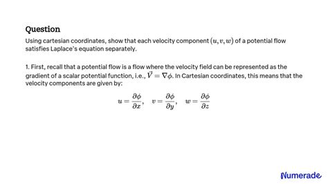 Solvedusing Cartesian Coordinates Show That Each Velocity Component