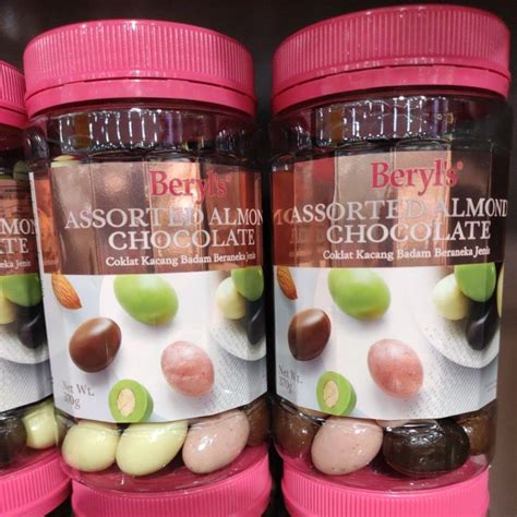 Beryls Jar 380gram Assorted Almond Chocolate Malaysia Shopee Malaysia