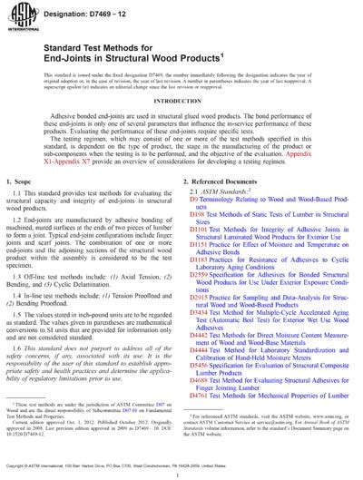 ASTM D Standard Test Methods For End Joints In Structural Wood Products