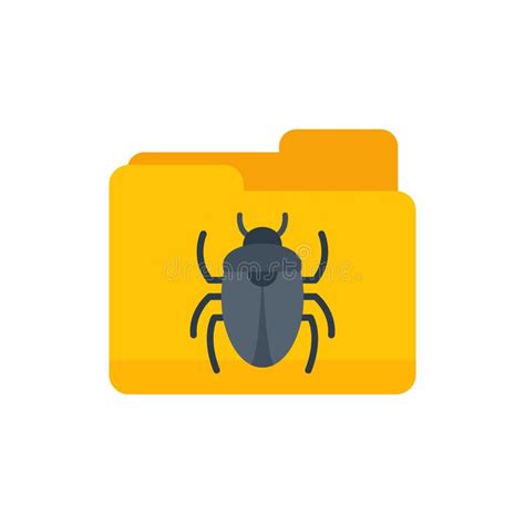 Computer Bug Infecting Important Files And Folders Stock Illustration