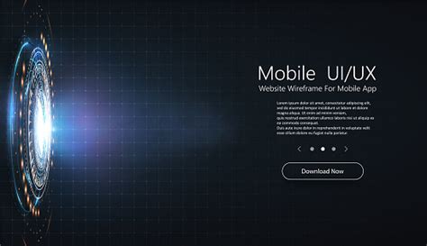 미래 지향적인 기술 개념 배경 추상기술 커뮤니케이션 디자인 혁신 개념 매직 서클 텔레포트 연단 Gui Ui 가상 현실 프로젝터 벡터 일러스트레이션 조명 장식에 대한 스톡