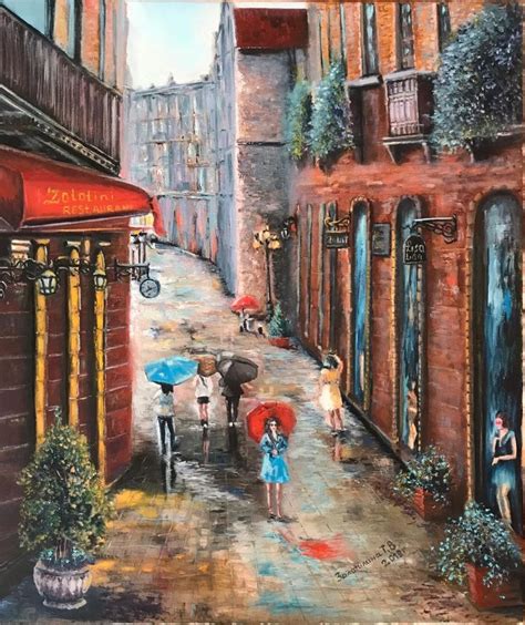 Живопись масло холст авторская картина Картины Живопись Летний дождь