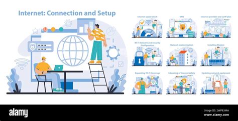 Wi Fi Network Set Specialist Setting Up Developing And Maintaining Wireless Fidelity Equipment