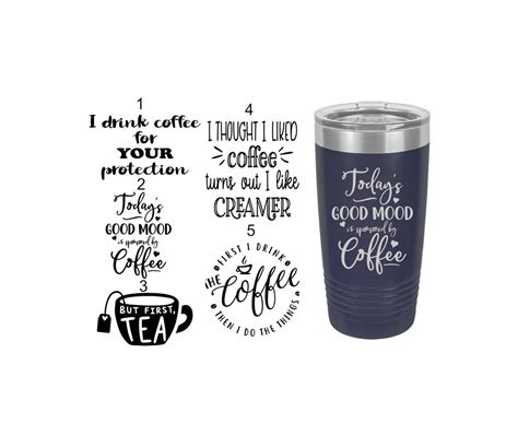 Coffee And Tea Themed Laser Engraved Travel Mugs Can Be Personalized 5