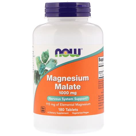 Now Foods Magnesium Malate 1000 Mg 180 Tablets Byclue