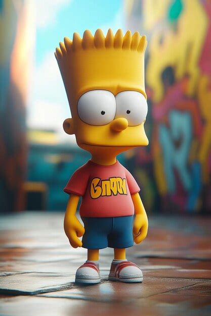 3d Cartoon Bart Simpson Full Body Character Premium Ai Generated Image