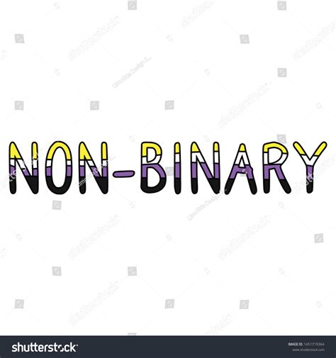 Cute Non Binary Typography Cartoon Vector Stock Vector Royalty Free 1451719364 Shutterstock