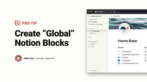 Create Global Notion Blocks