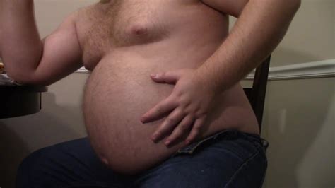 Gainers Big Belly Guy Rips Shirt Stuffing Belly