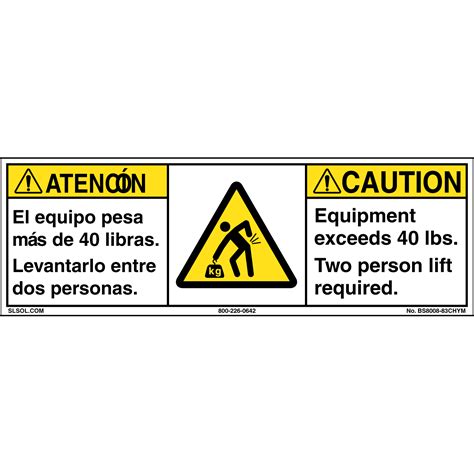 Caution Lifting Hazard Safety Label 6x2