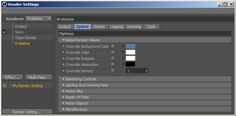 Krakatoa C4d Render Settings — Krakatoa 17x Documentation