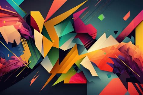Premium Ai Image Vibrant Abstract Wallpaper Design Featuring A Combination Of Geometric Shapes