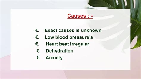 Syncope Definition Types Causes Treatment Pptx