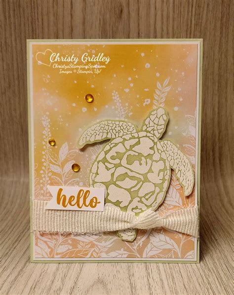 Embossed Sea Turtle Hello Irresistible Dsp Card Christys Stamping Spot