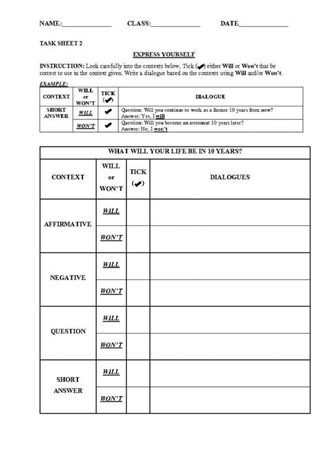 Task Sheet 2 Worksheet Live Worksheets