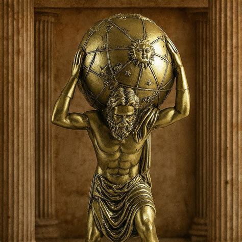 Atlas Statue Holding World Etsy