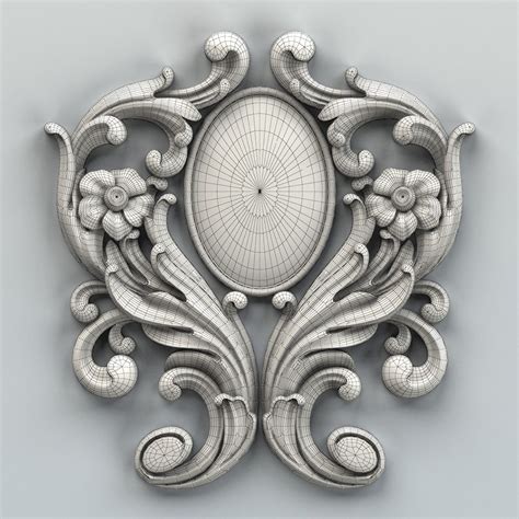 Carved Decor Vertical 002 3d Model 17 Max Fbx Obj Stl Free3d
