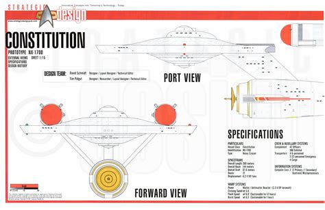 Star Trek Blueprints Constitution Class Nx 1700 Starship Prototype