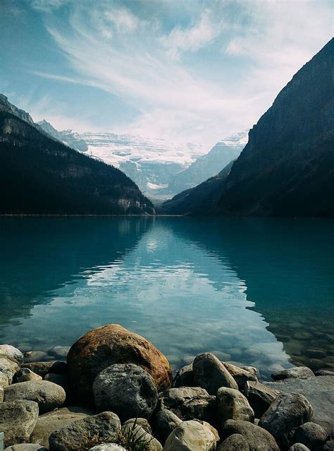 Forest Lake Landscape Mountain Nature Outdoors Placid Reflection River Rocky Mountain
