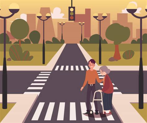 20 Elderly Cross Road Illustrations Royalty Free Vector Graphics