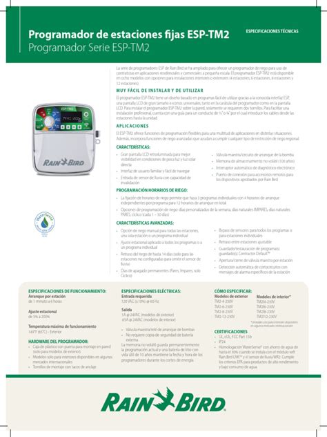 Ficha Tecnica Controlador Esp Tm2 Pdf Arranque Electrónica