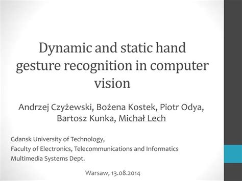 Ppt Dynamic And Static Hand Gesture Recognition In Computer Vision Powerpoint Presentation