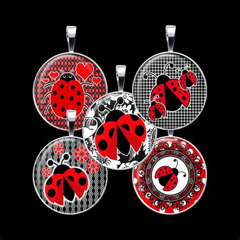 Ladybug Digital Collage Sheet Dcc016 Insect Digital Collage Etsy