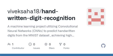 Github Viveksaha18hand Written Digit Recognition A Machine Learning Project Utilizing