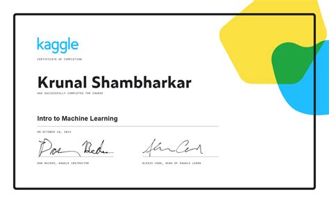 Krunal Shambharkar Completed The Intro To Machine Learning Course On