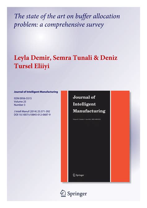 Pdf The State Of The Art On Buffer Allocation Problem A